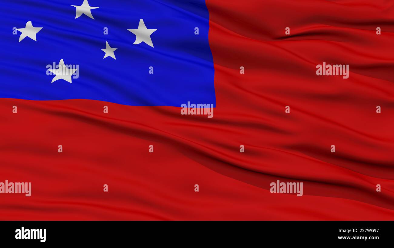 Closeup Apia City Flag, Capital City of Samoa, Waving in the Wind Stock ...