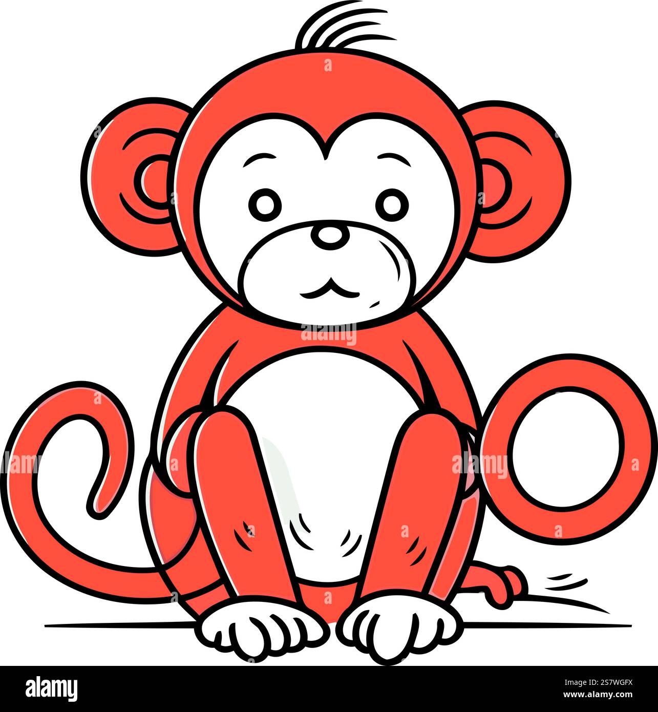 Cute cartoon monkey. Vector illustration isolated on a white background ...