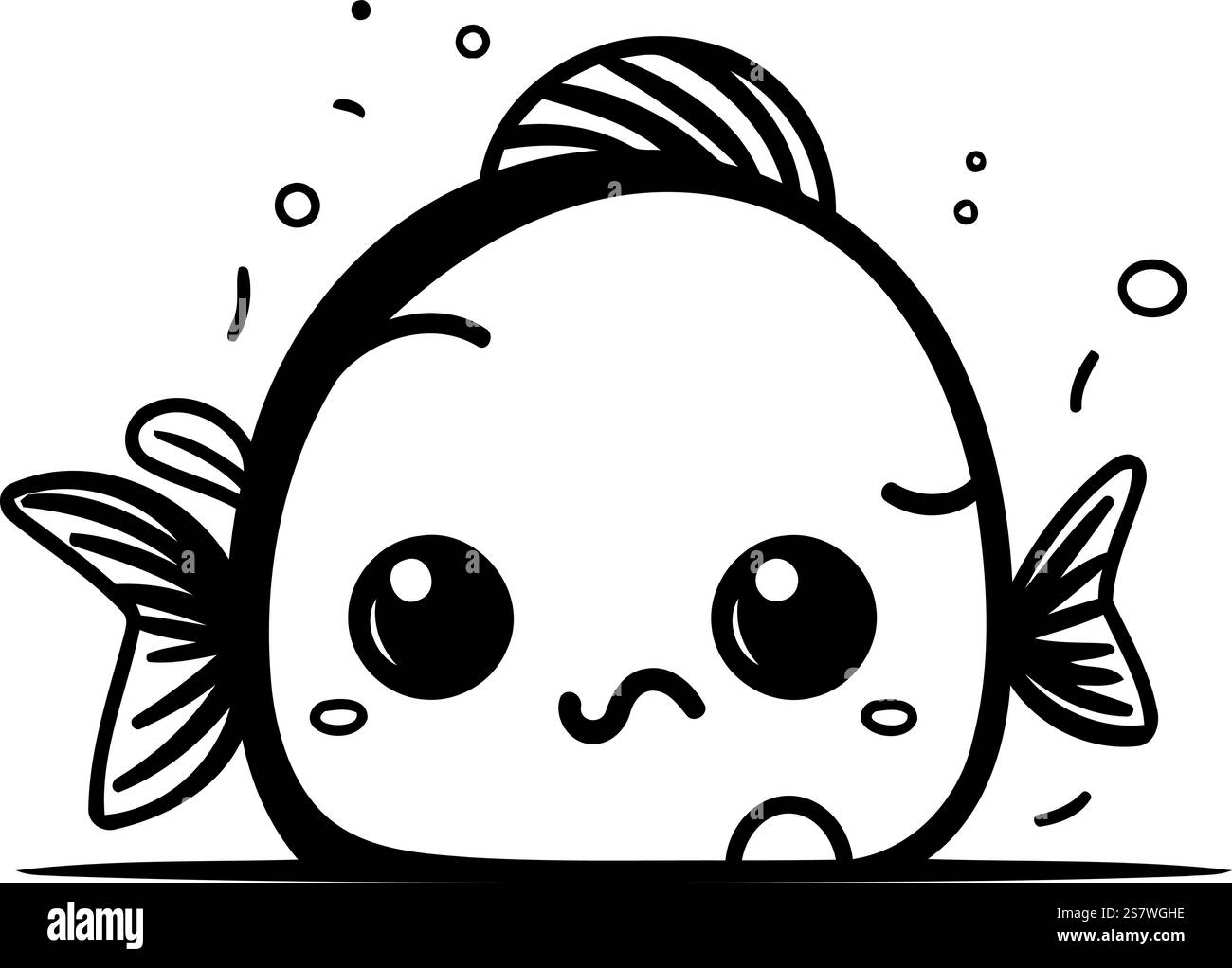 Cute kawaii fish. Vector illustration isolated on white background ...