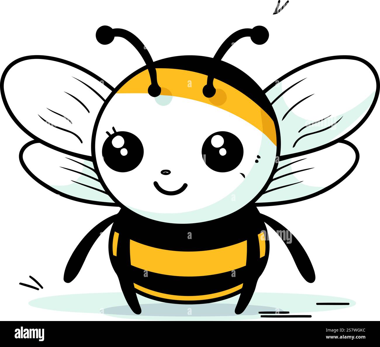 Cute cartoon bee. Vector illustration. Isolated on white background ...
