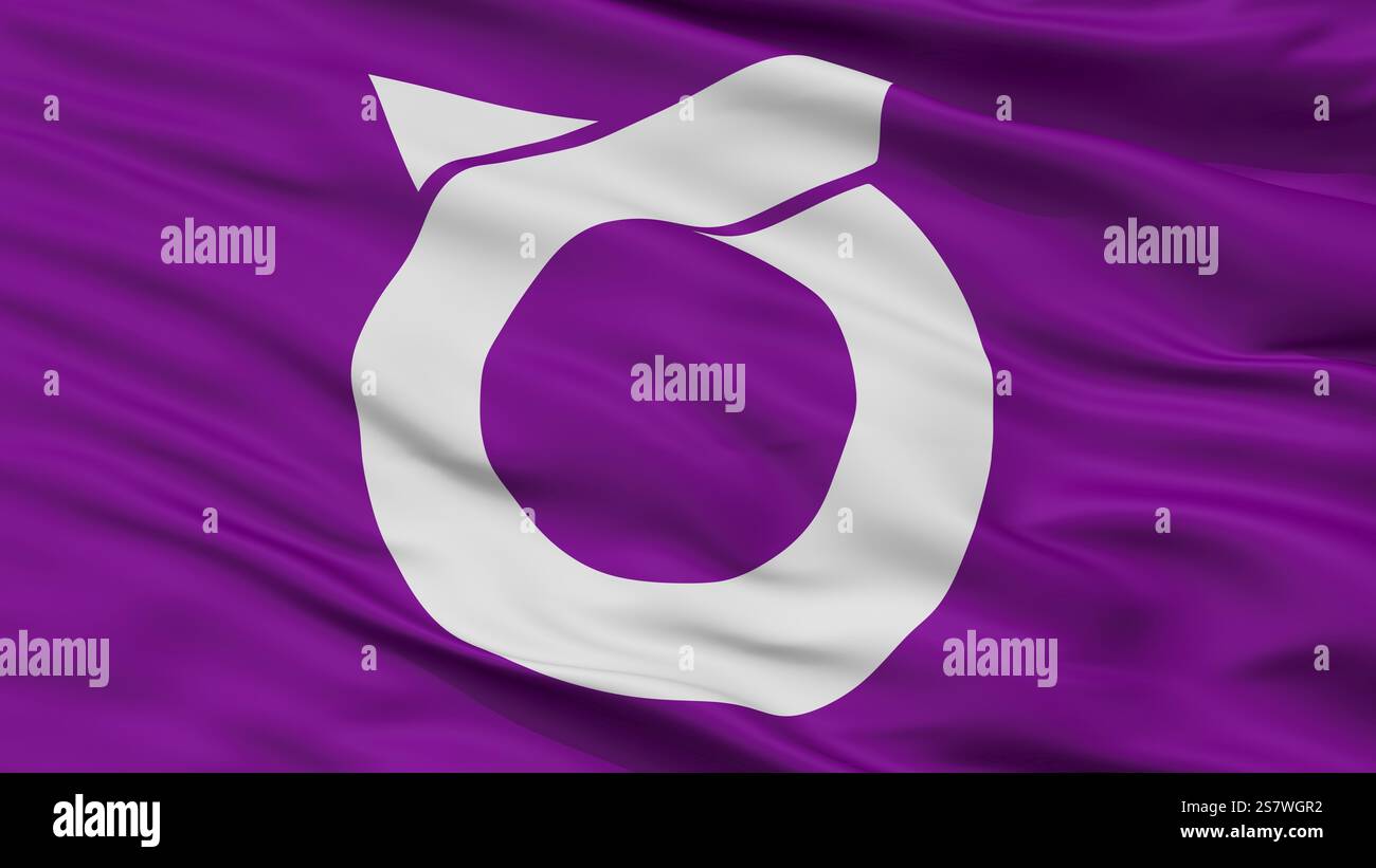 Itoman City Flag, Country Japan, Okinawa Prefecture, Closeup View, 3D ...