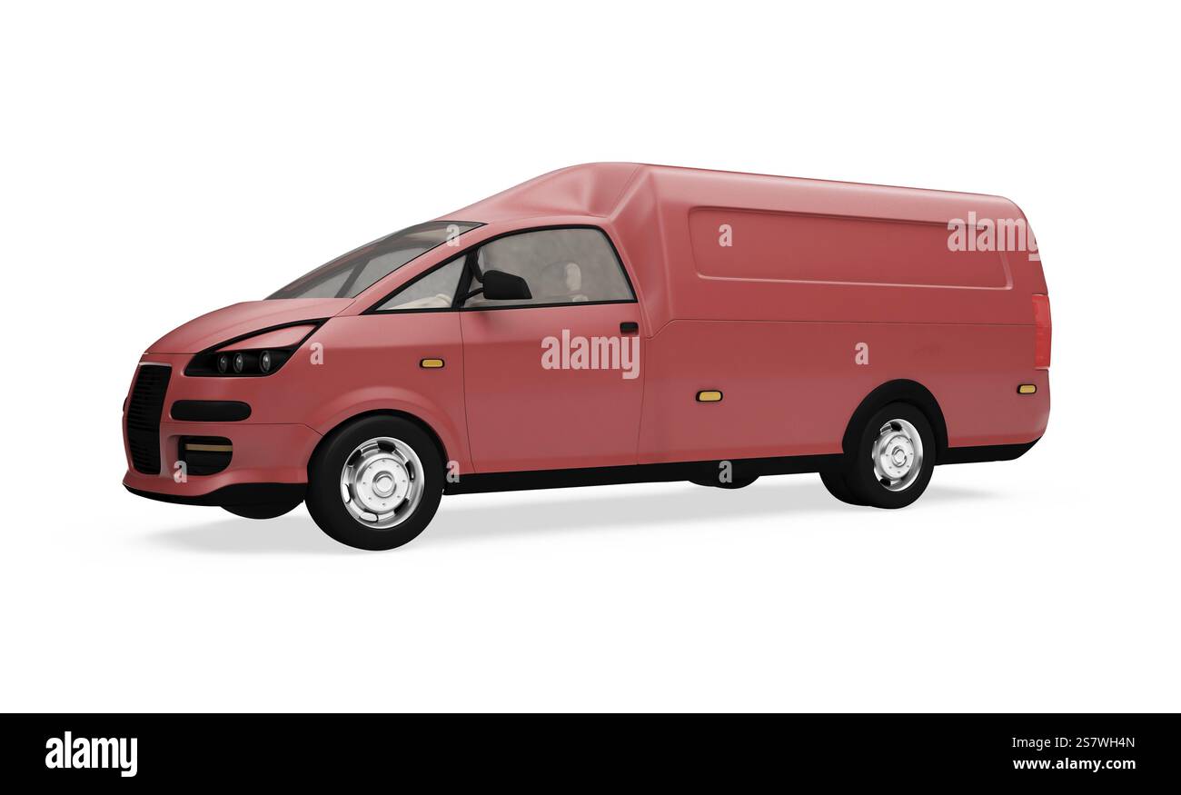 Isolated future cargo van front view over white background Stock Photo ...