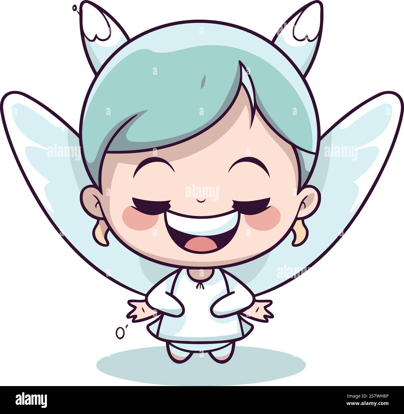 Cute little fairy cartoon vector illustration. Funny cartoon little ...