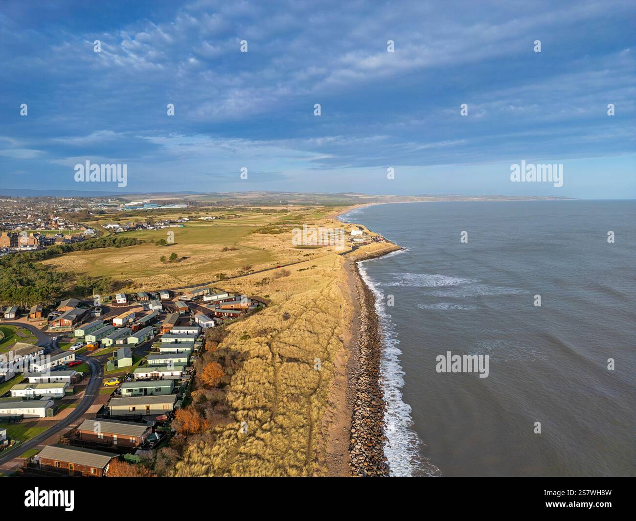 Montrose Angus Scotland view over the holiday park to the extensive ...