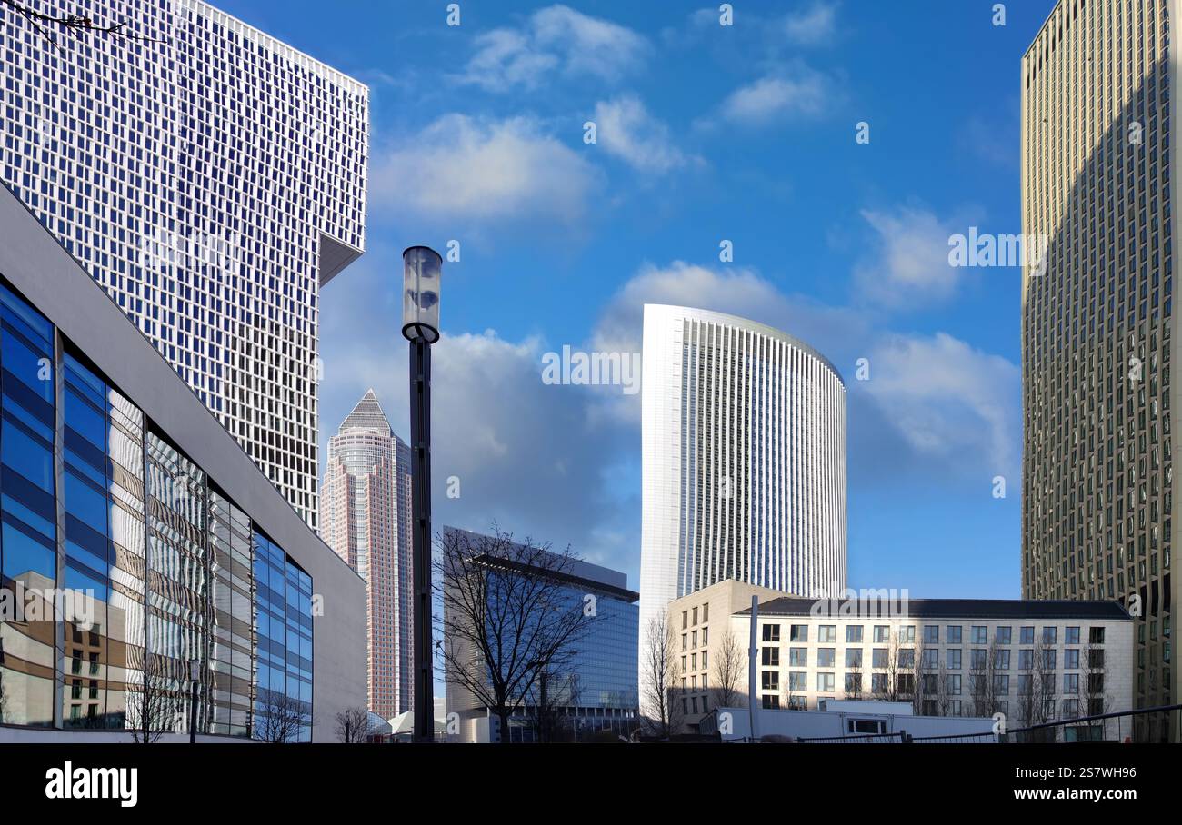 Modern skyscrapers and urban architecture in Frankfurt am Main under a ...