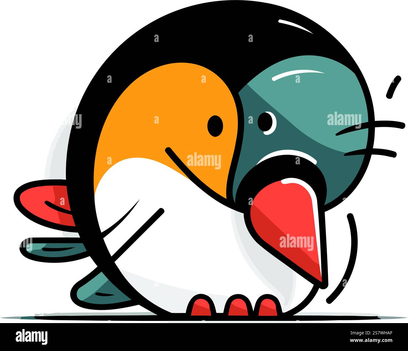 Penguin cartoon vector illustration. Cute cartoon penguin icon Stock ...