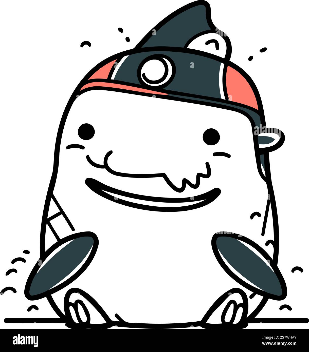 Cute cartoon penguin in cap and scarf. Vector illustration Stock Vector ...