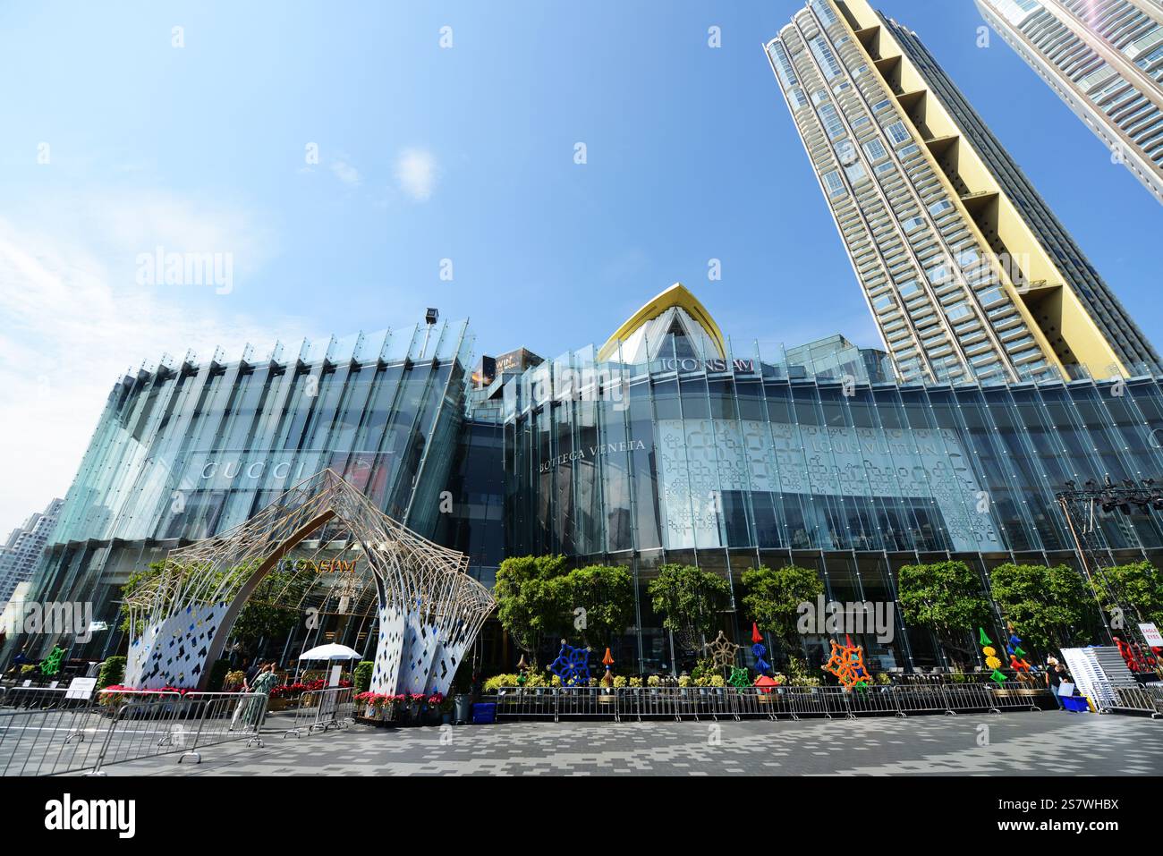 The beautiful ultra modern Iconsiam shopping mall on the bank of the ...