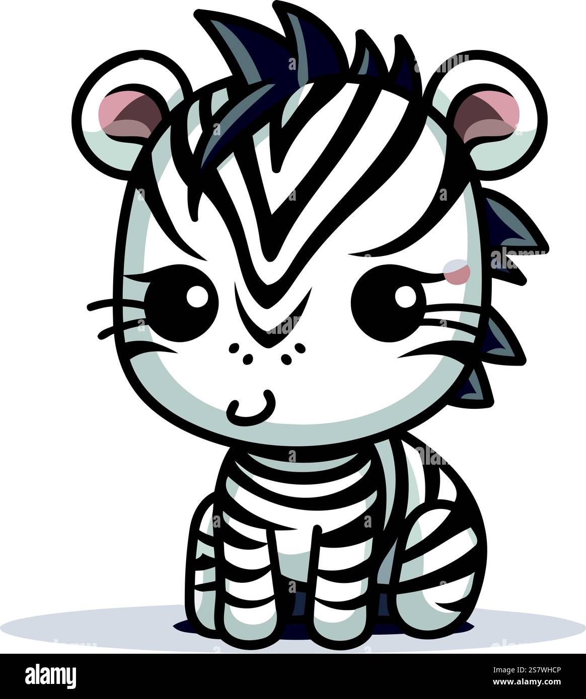Cute Zebra Animal Cartoon Mascot Character Vector Illustration Stock ...