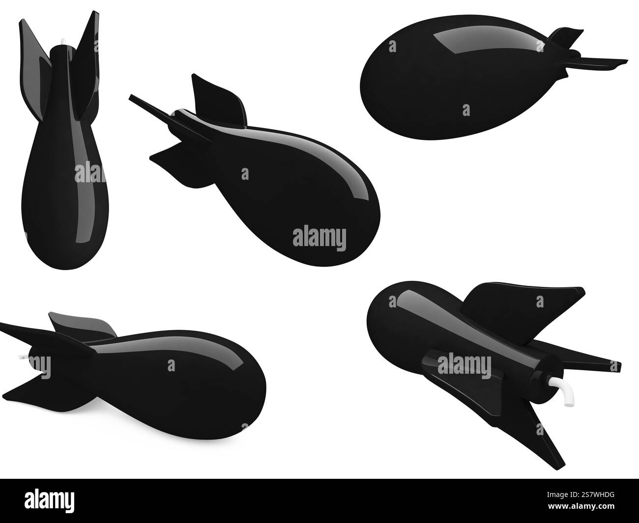 Isolated collection of black bombs over white background Stock Photo ...