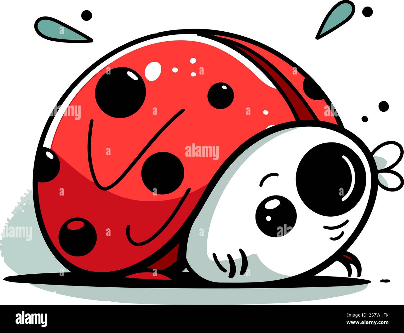 Cute ladybug cartoon vector illustration. Cute ladybug character Stock ...