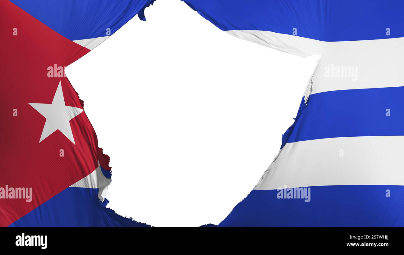 Cracked Cuba flag, white background, 3d rendering Stock Photo - Alamy