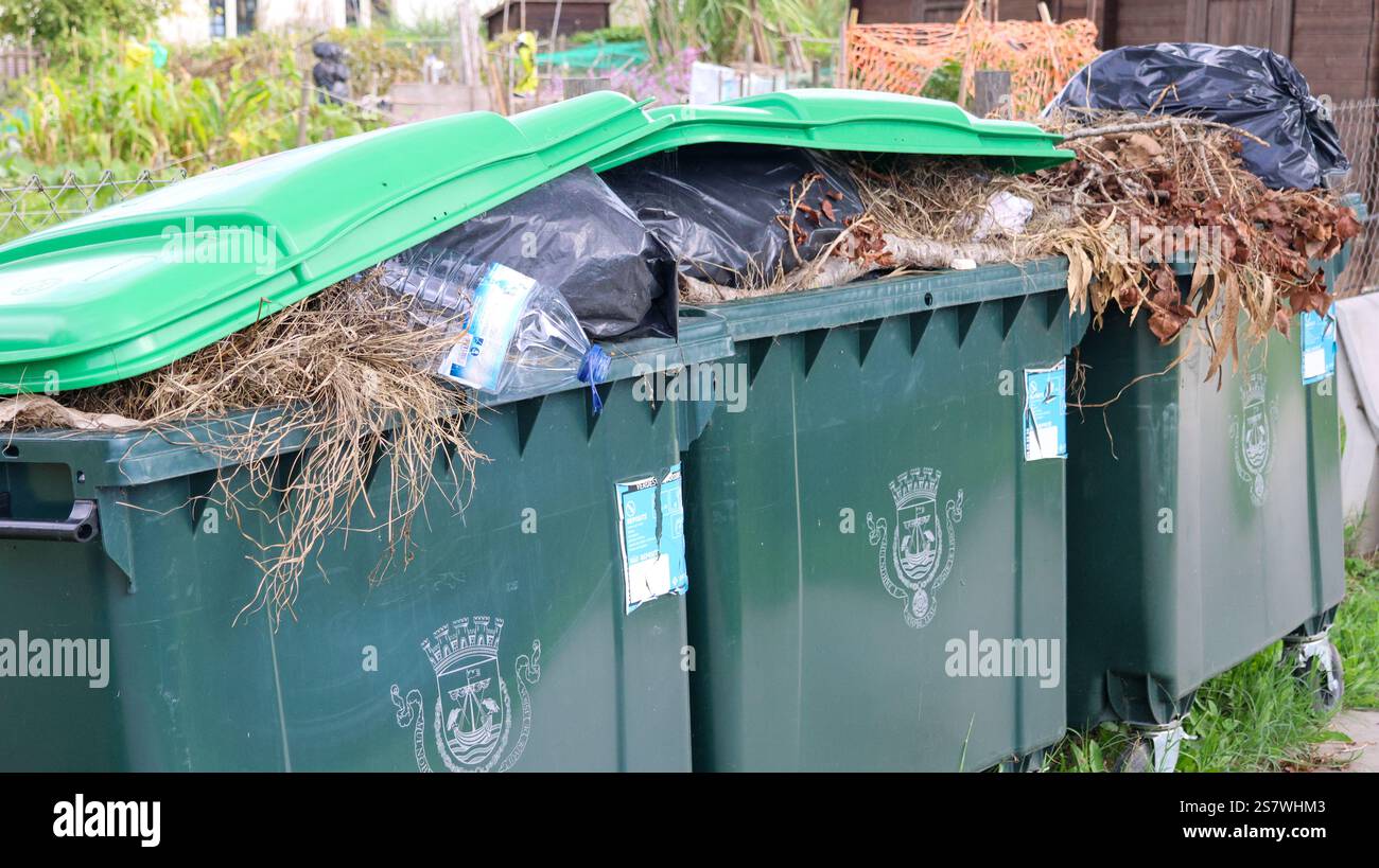 Overflowing green waste bins highlight inadequate waste management ...