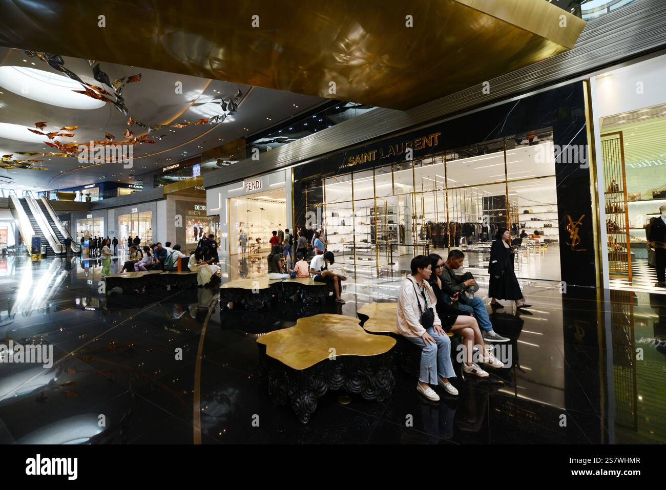 The beautiful interior of the Iconsiam shopping mall in Bangkok ...