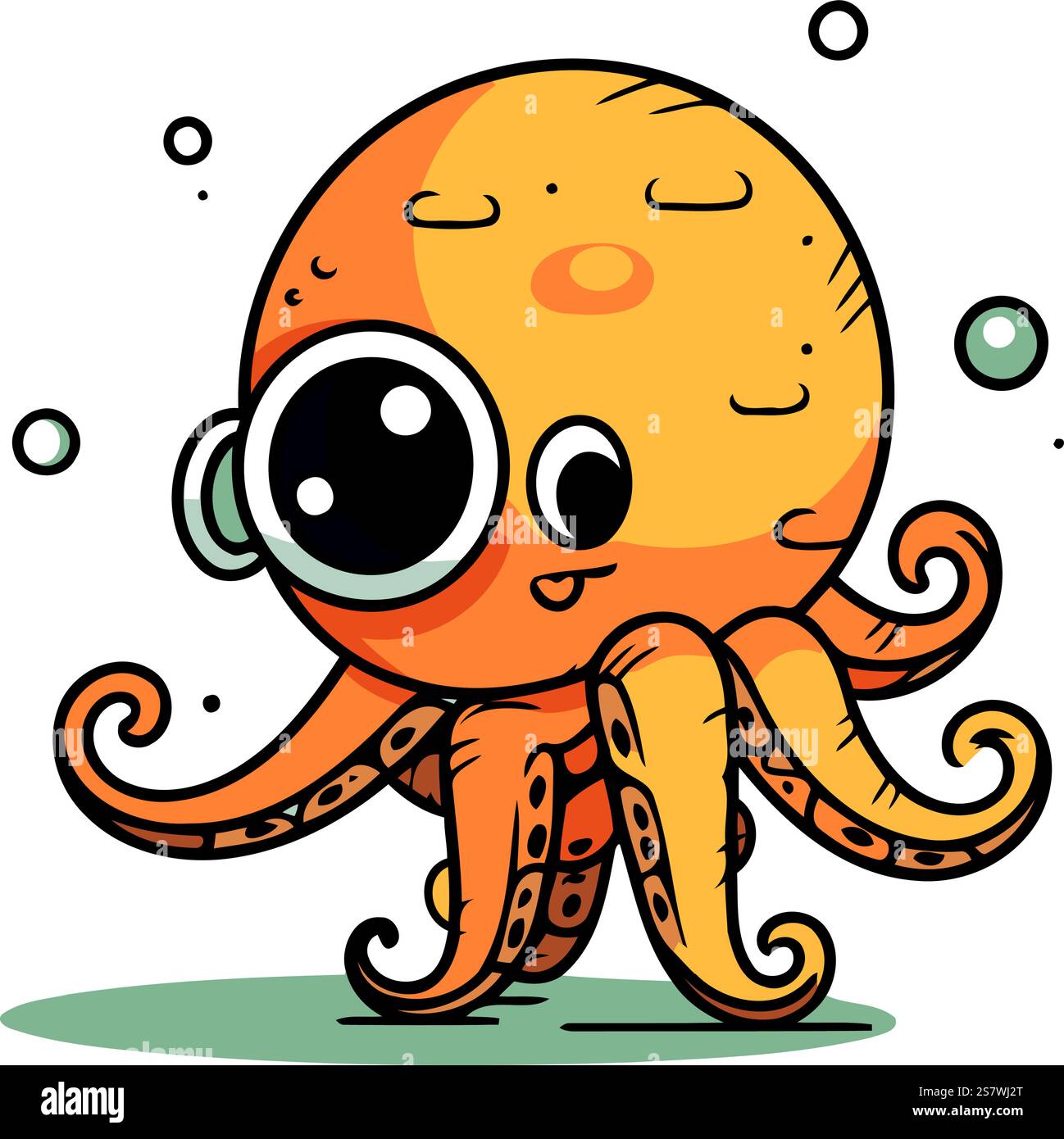 Octopus cartoon character. Cute octopus. Vector illustration Stock ...