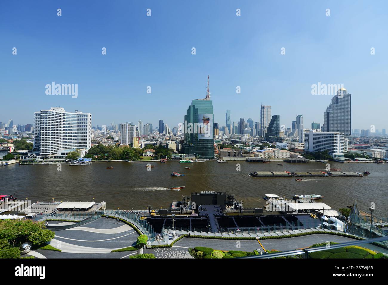 City views from the rooftop balcony at the Iconsiam shopping mall in ...