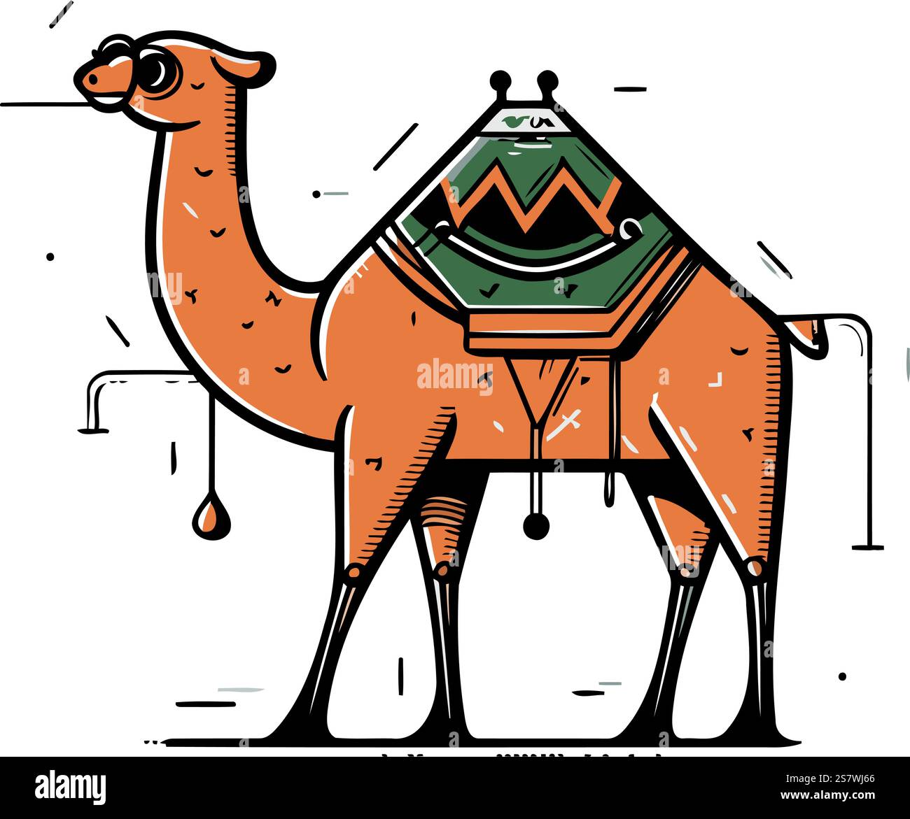 Camel. Hand drawn vector illustration in doodle style Stock Vector ...