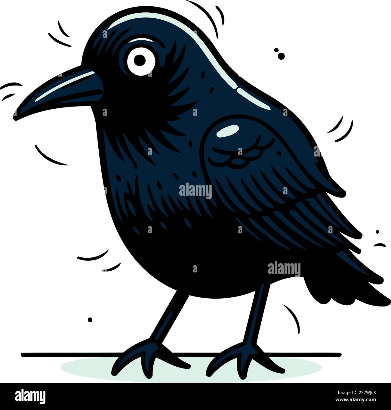 Crow doodle vector illustration. Hand drawn cartoon character Stock ...