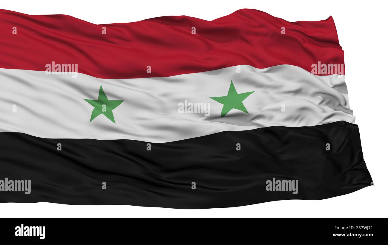Isolated Syria Flag, Waving on White Background, High Resolution Stock ...