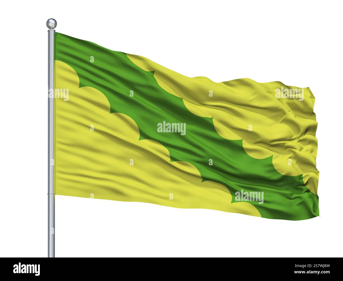 Rincon City Flag On Flagpole, Country Puerto Rico, Isolated On White ...