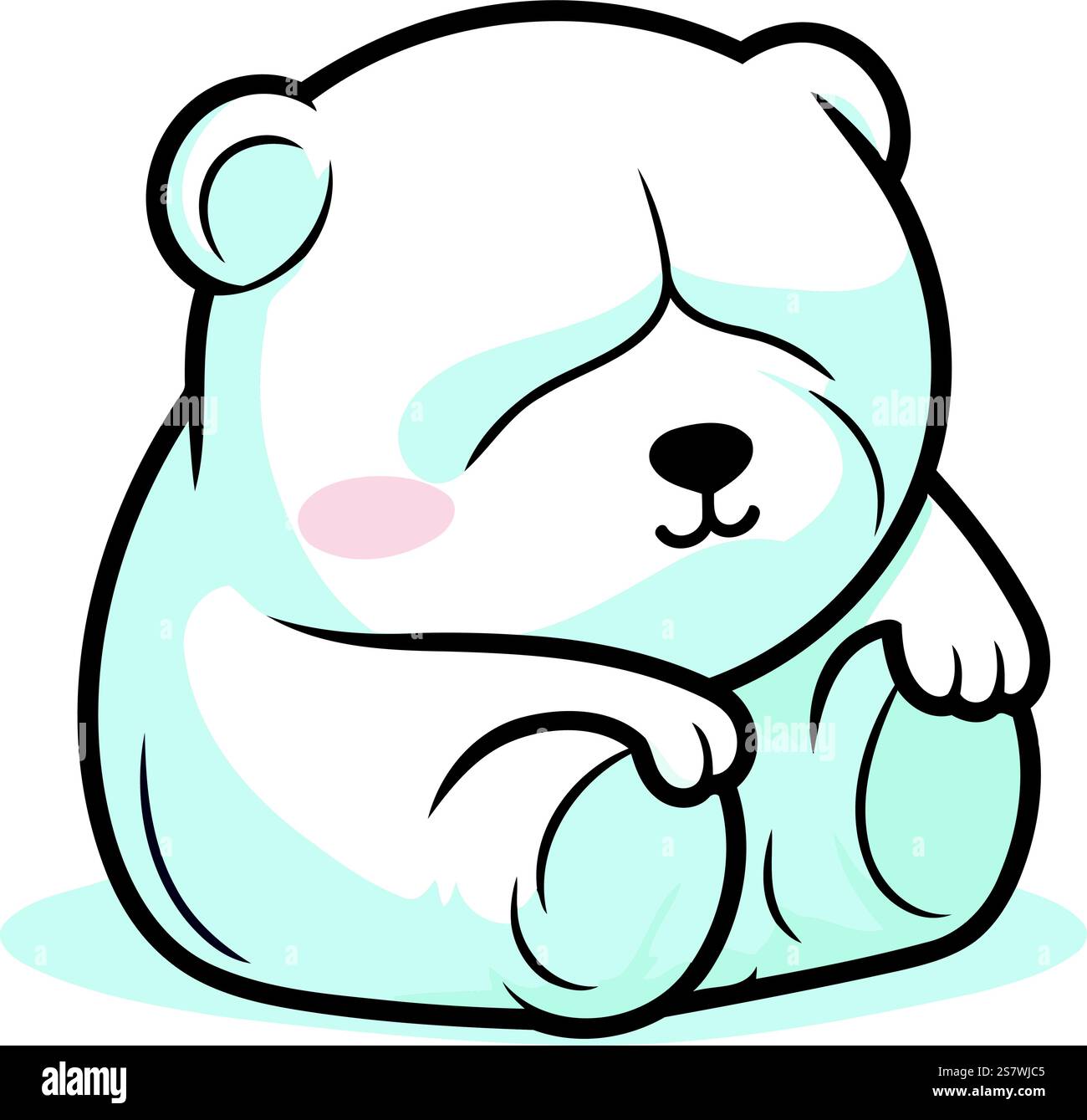 Cute cartoon polar bear. Vector illustration of a polar bear Stock ...
