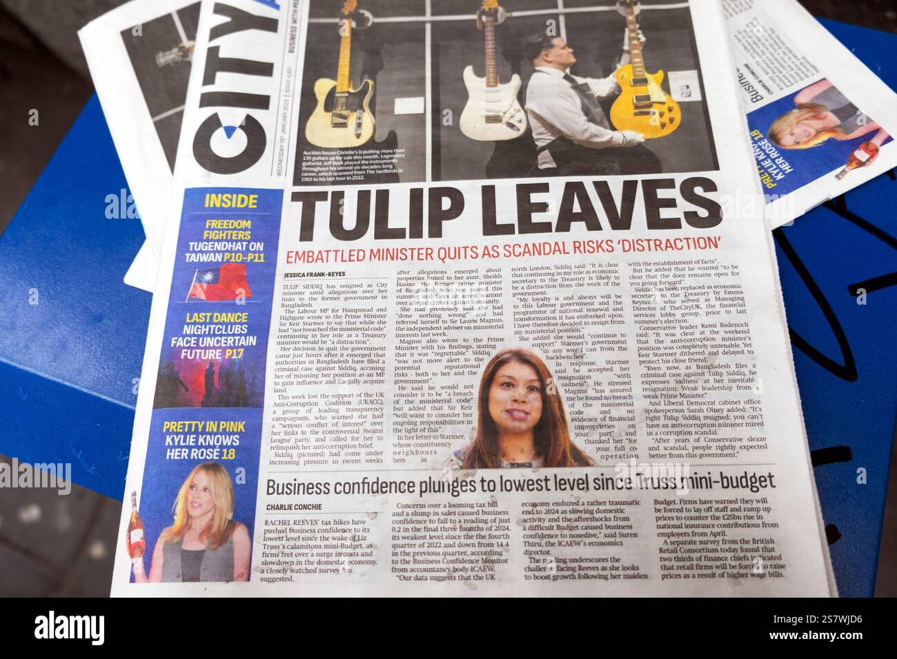 'Tulip (Siddiq) Leaves' City AM newspaper headline Labour Cabinet ...