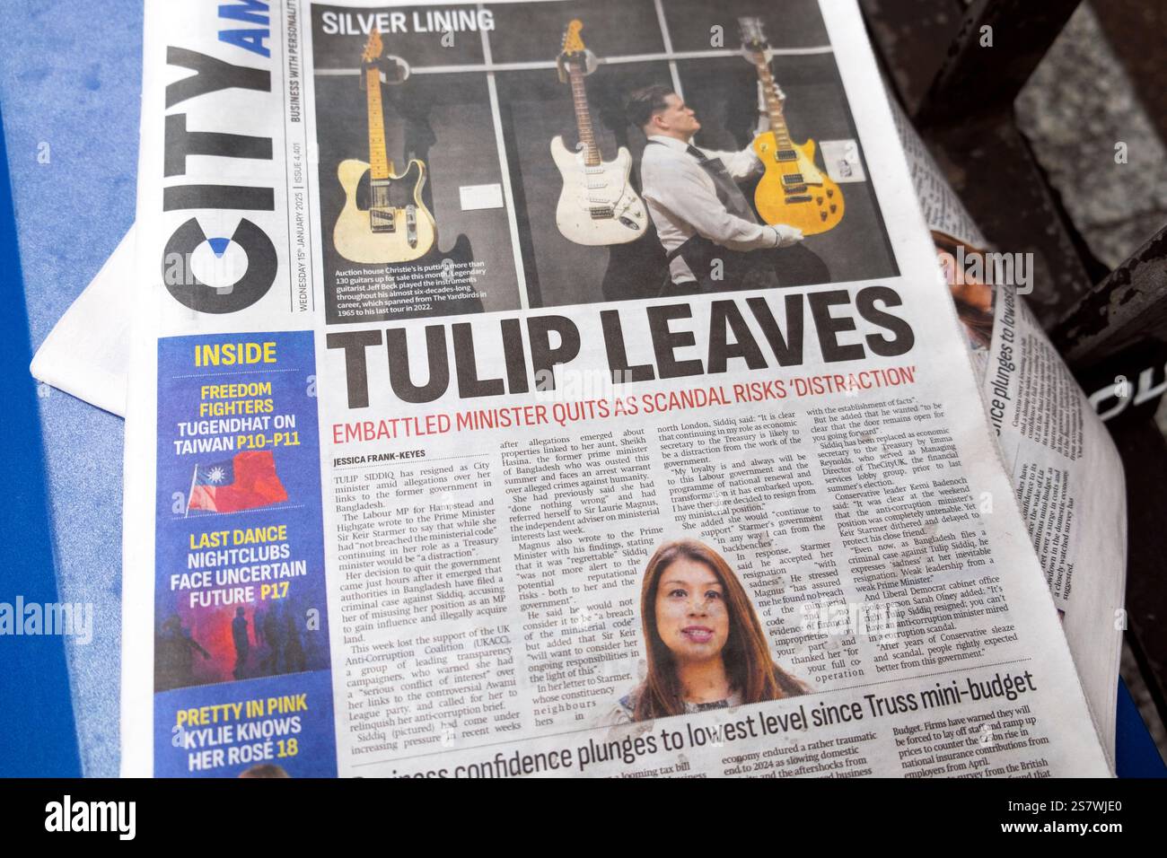 'Tulip (Siddiq) Leaves' City AM newspaper headline Labour Cabinet ...