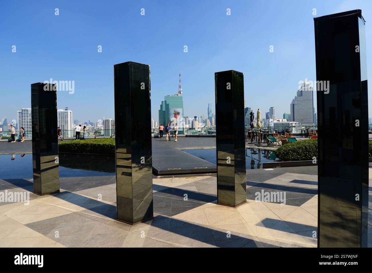 The beautiful rooftop balcony at the Iconsiam shopping mall in Bangkok ...