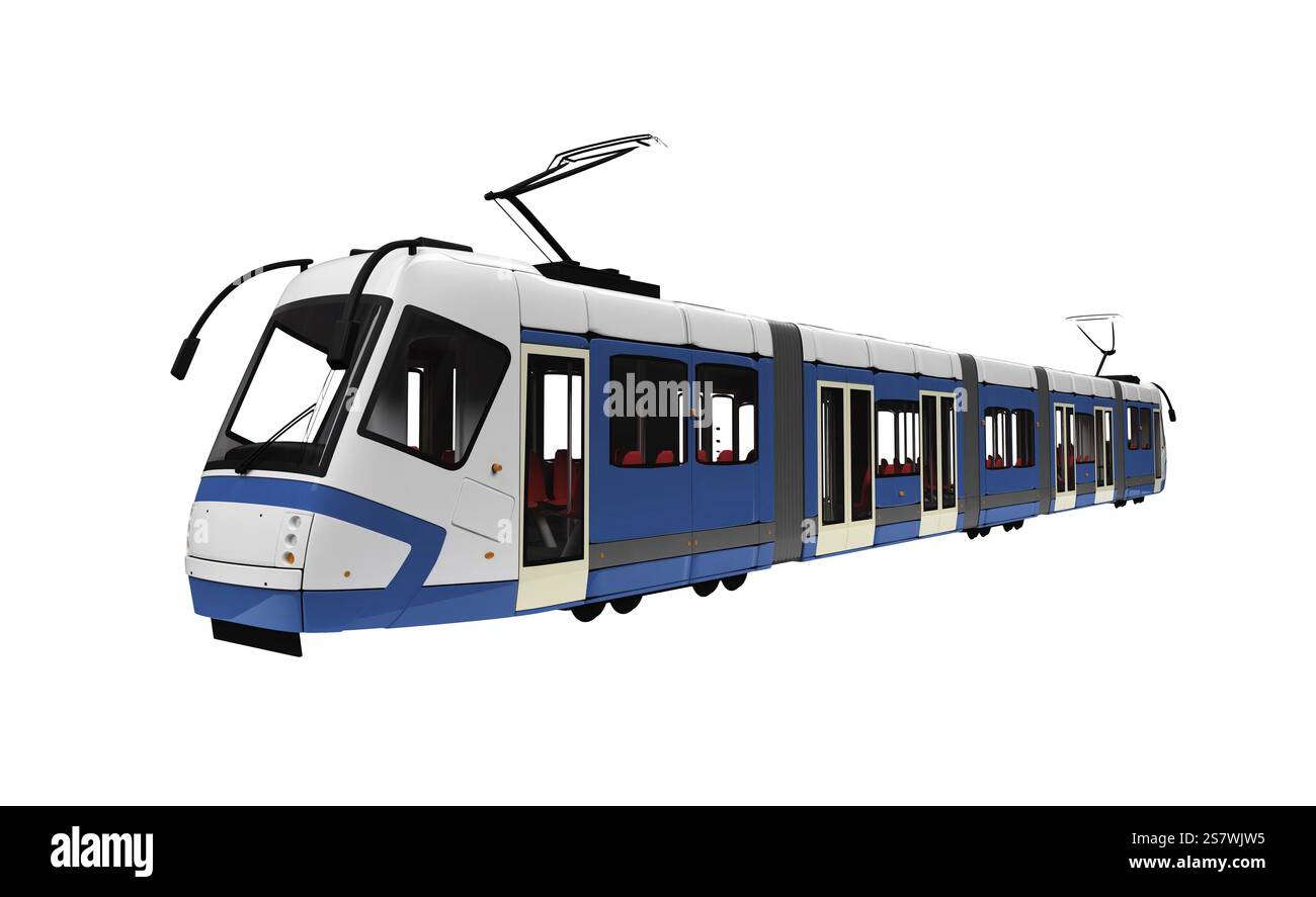 Tram on line Cut Out Stock Images & Pictures - Alamy