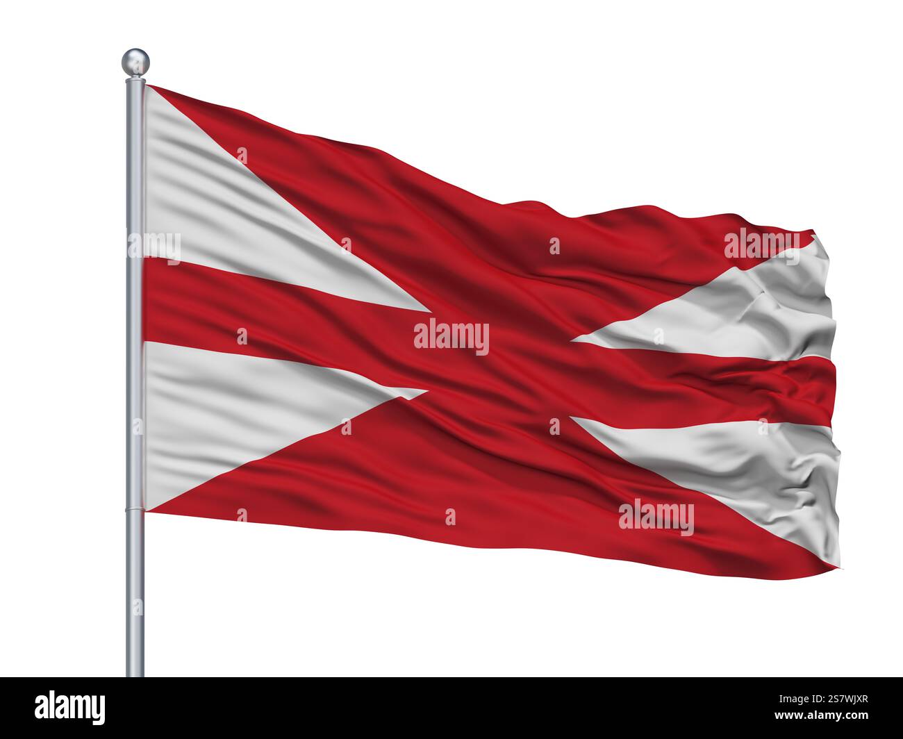 Turkish Land Forces Command Flag On Flagpole, Isolated On White ...