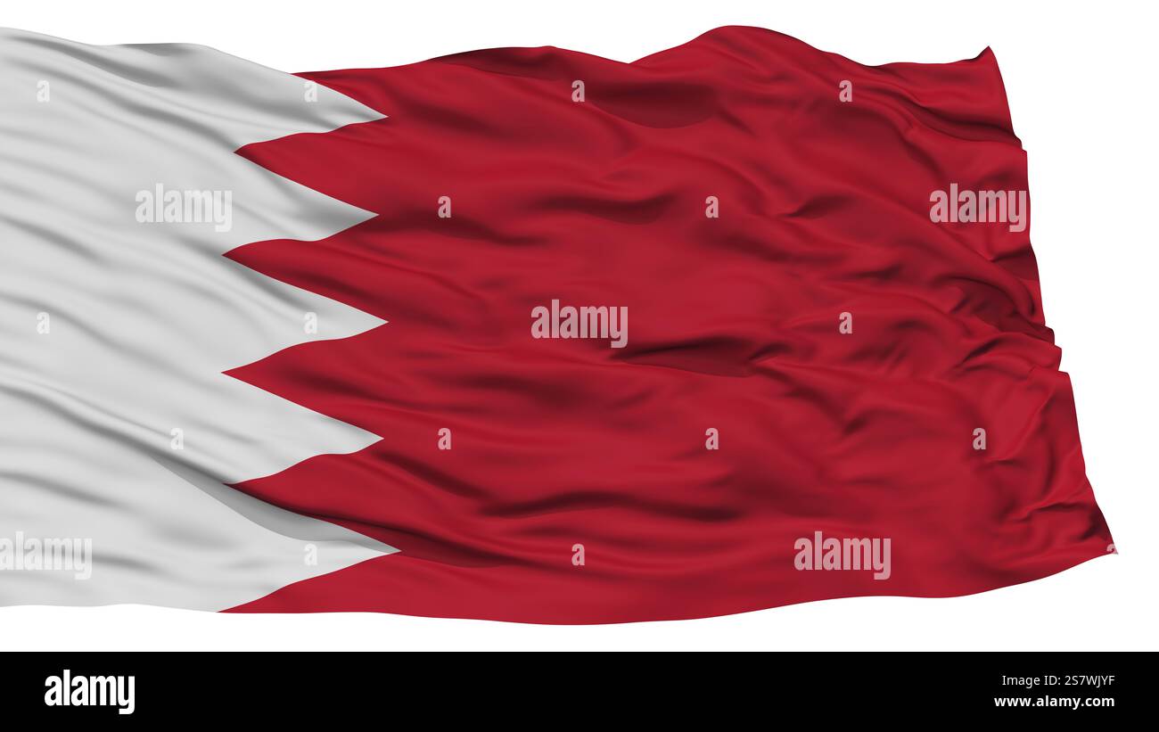 Isolated Bahrain Flag, Waving on White Background, High Resolution ...