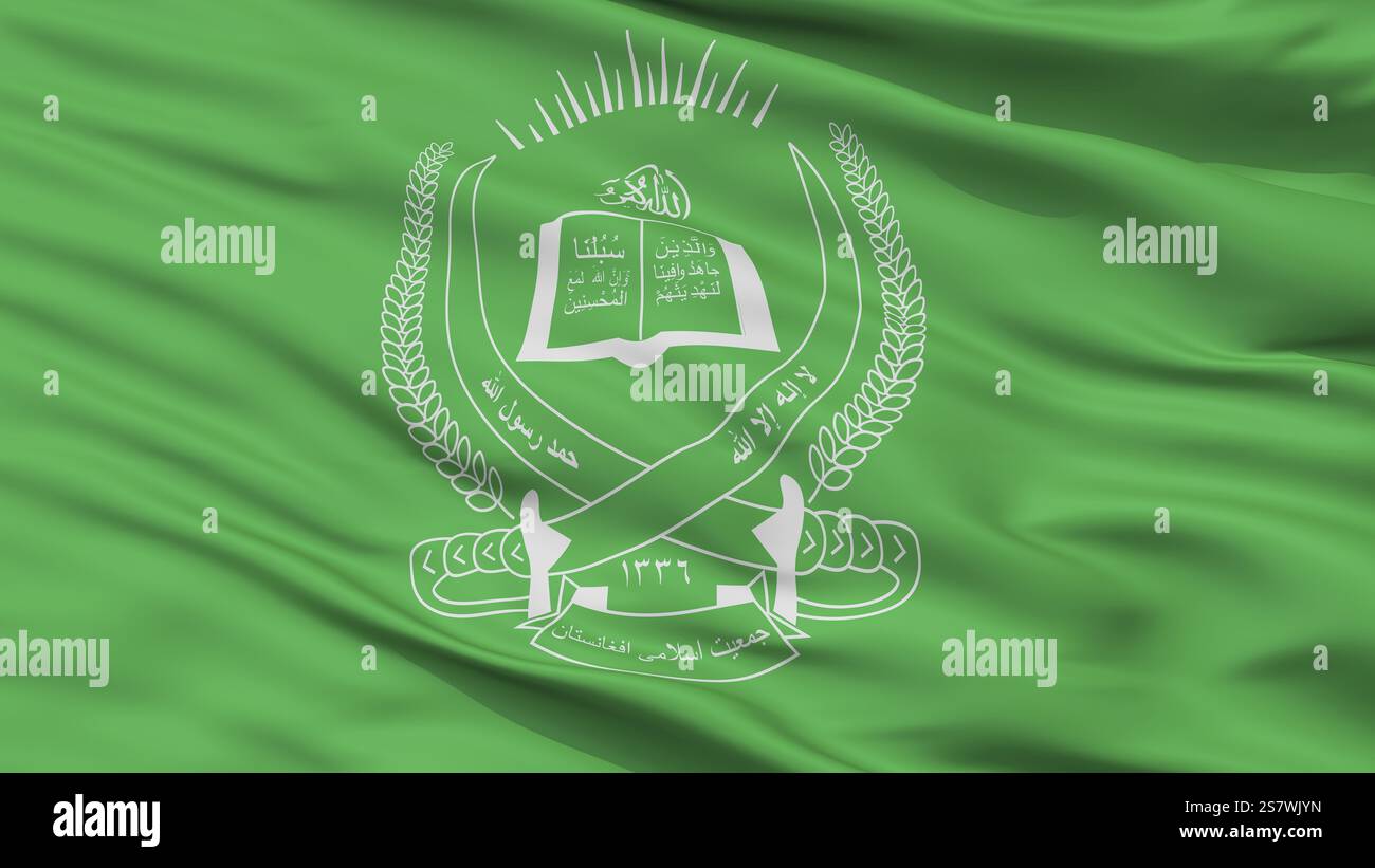 Jamiat E Islami Flag, Closeup View Stock Photo - Alamy