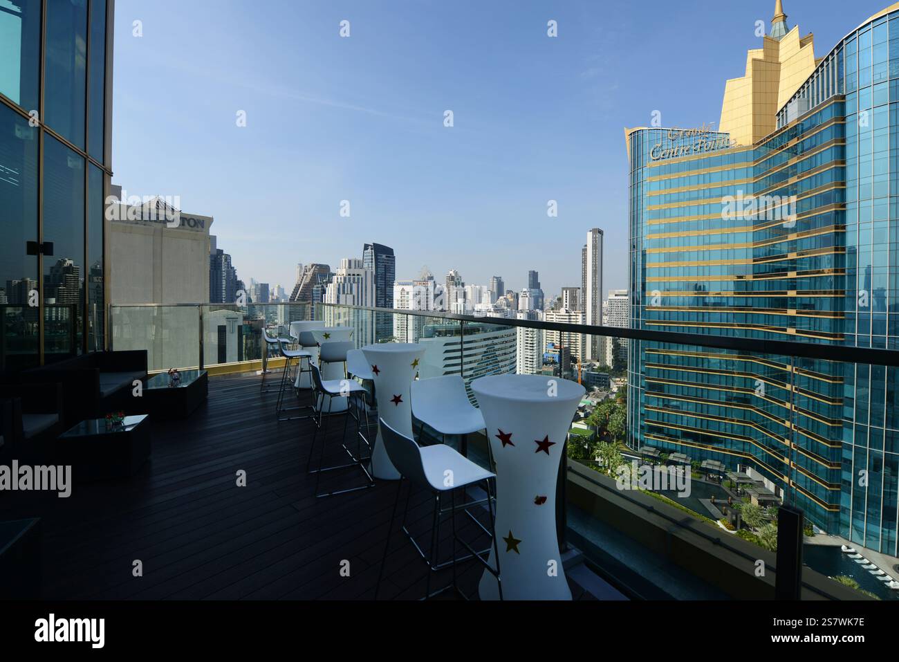 The beautiful rooftop bar at the Solaria Nishitetsu Hotel on Sukhumvit ...