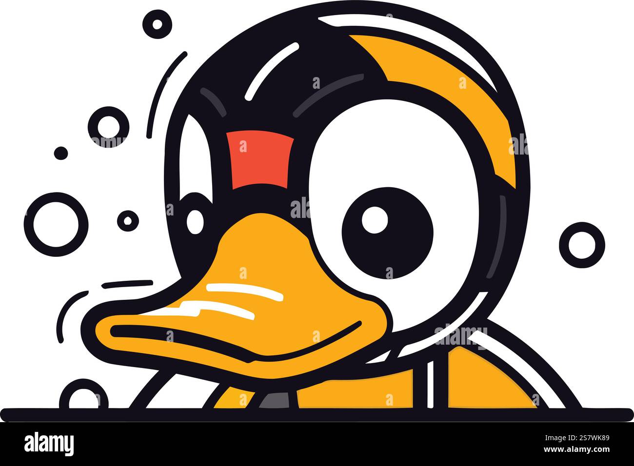 Cute cartoon duck mascot. Vector illustration isolated on white background Stock Vector Image ...