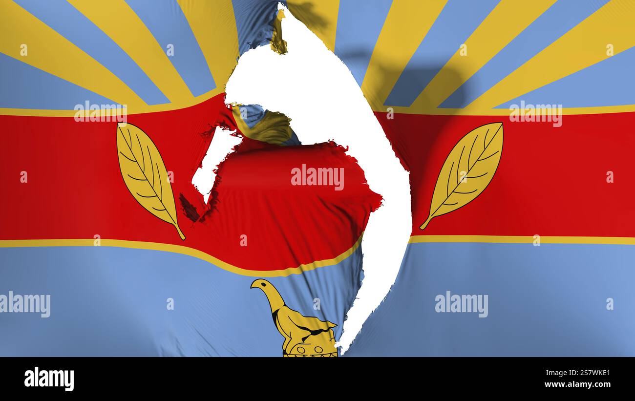 Damaged Harare, capital of Zimbabwe flag, white background, 3d ...