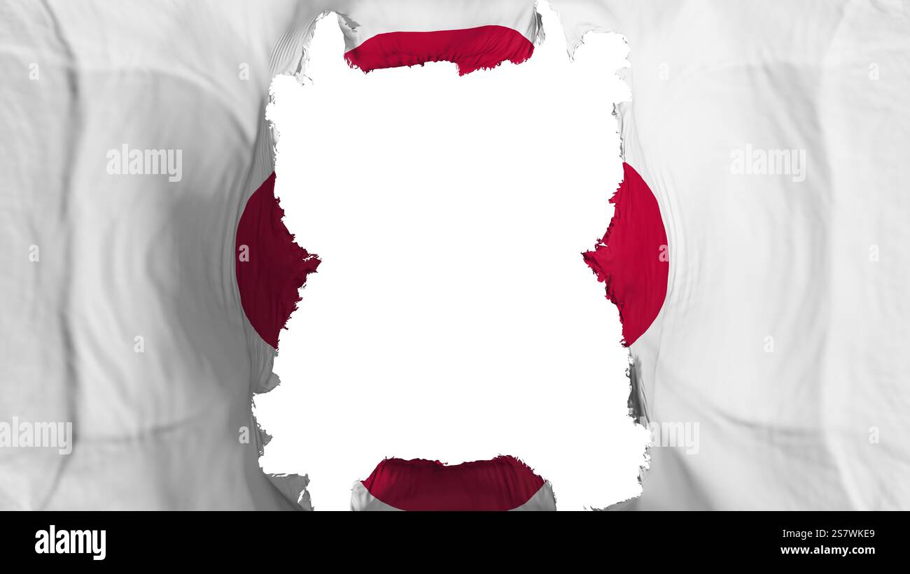 Ripped Japan flying flag, over white background, 3d rendering Stock ...