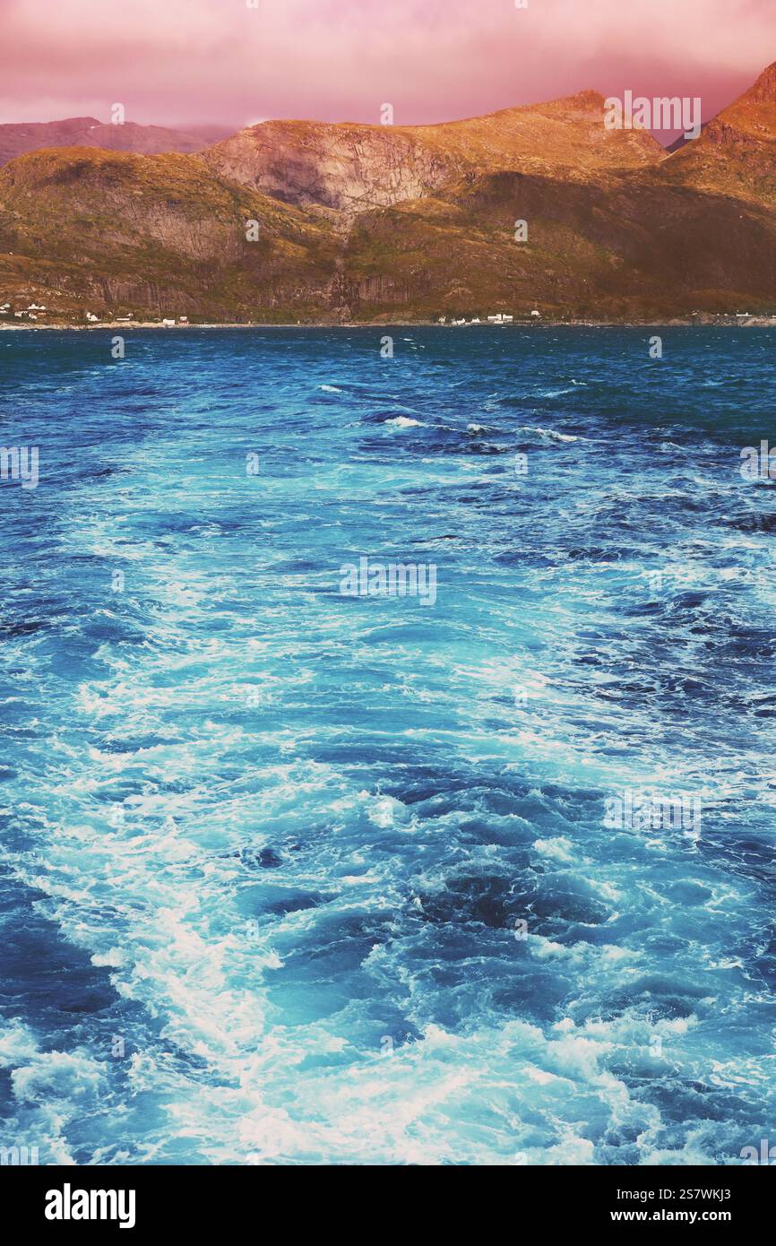 Island on the horizon. Rocks in the sea. Beautiful rocky seascape with ...