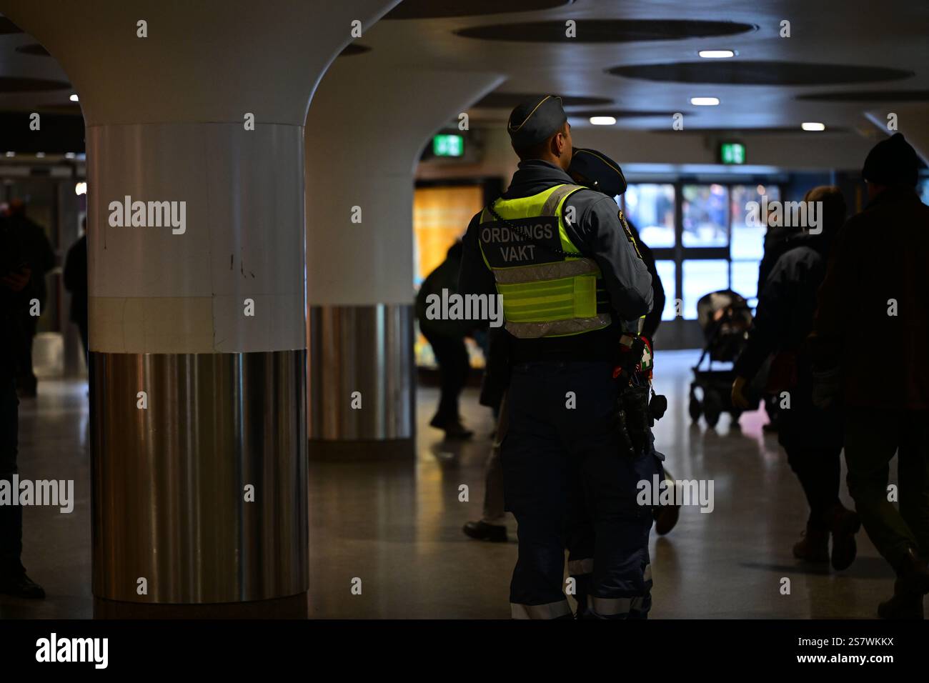 Stockholm, Uppland, Sweden. January 2 2025. Security guards in the subway Stock Photo - Alamy