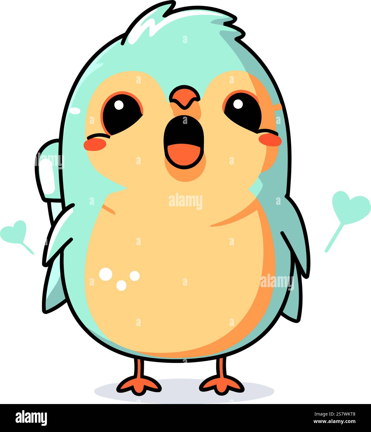 Cute little bird character. Vector illustration in flat cartoon style ...