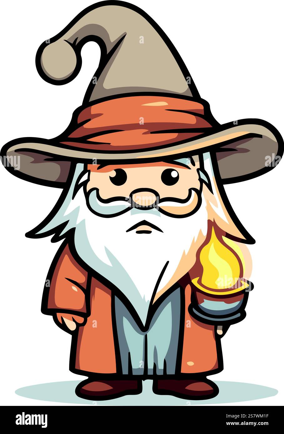 Wizard Cartoon Mascot Character With A Burning Candle Vector ...