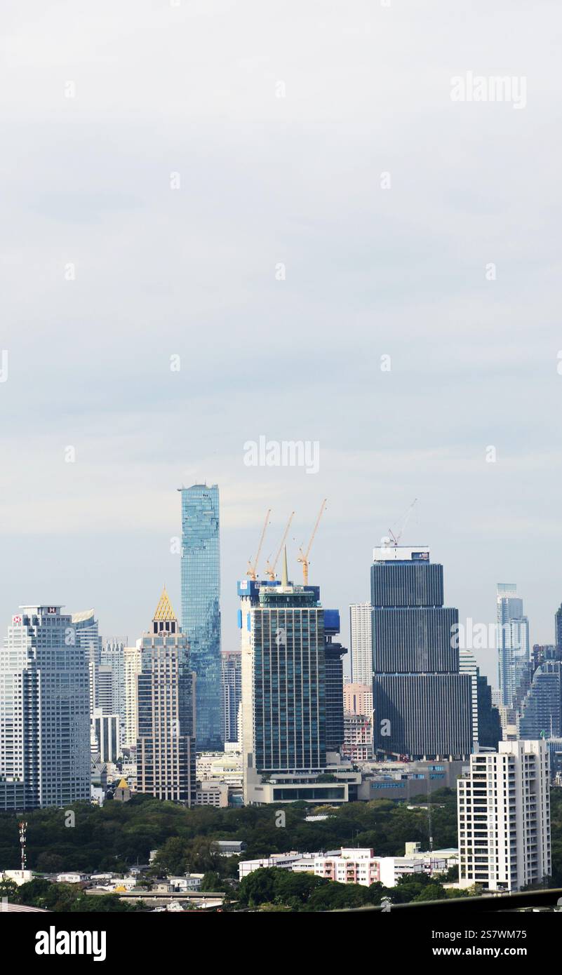 A faraway view of the MahaNakhon skyscraper and the changing skyline in ...