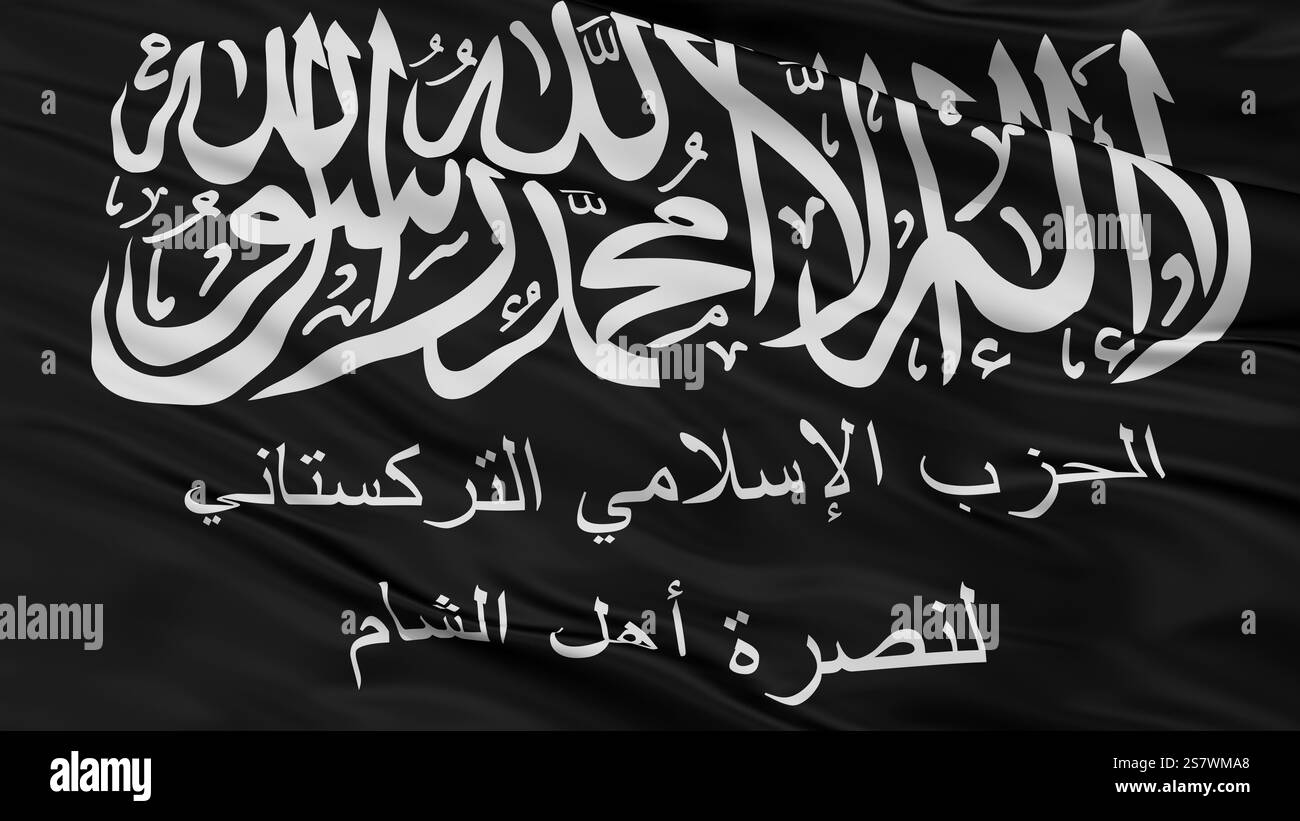 The Turkistan Islamic Party In Syria Flag, Closeup View Stock Photo - Alamy