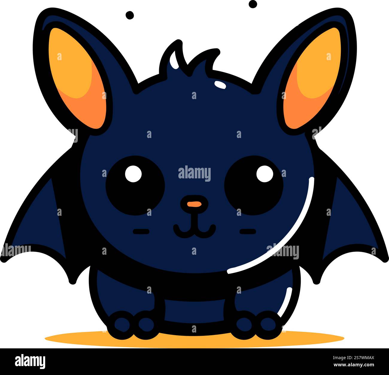 Cute little bat. Vector illustration in flat style. Cartoon character ...