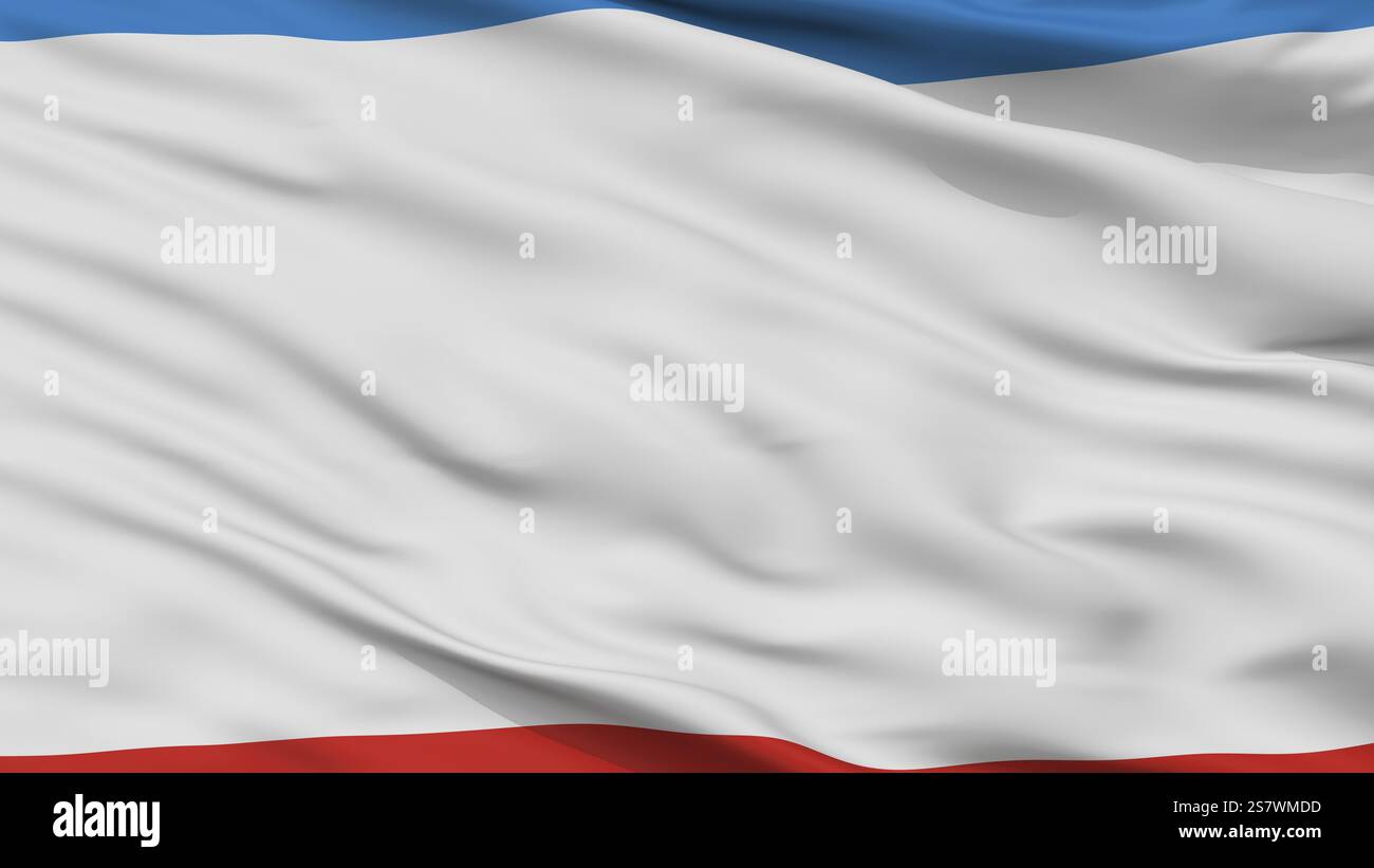 Crimea City Flag, Country Ukraine, Closeup View, 3D Rendering Stock ...