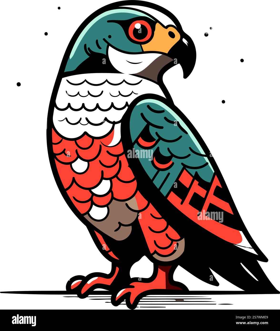 Peregrine falcon. Bird of prey. Vector illustration Stock Vector Image ...