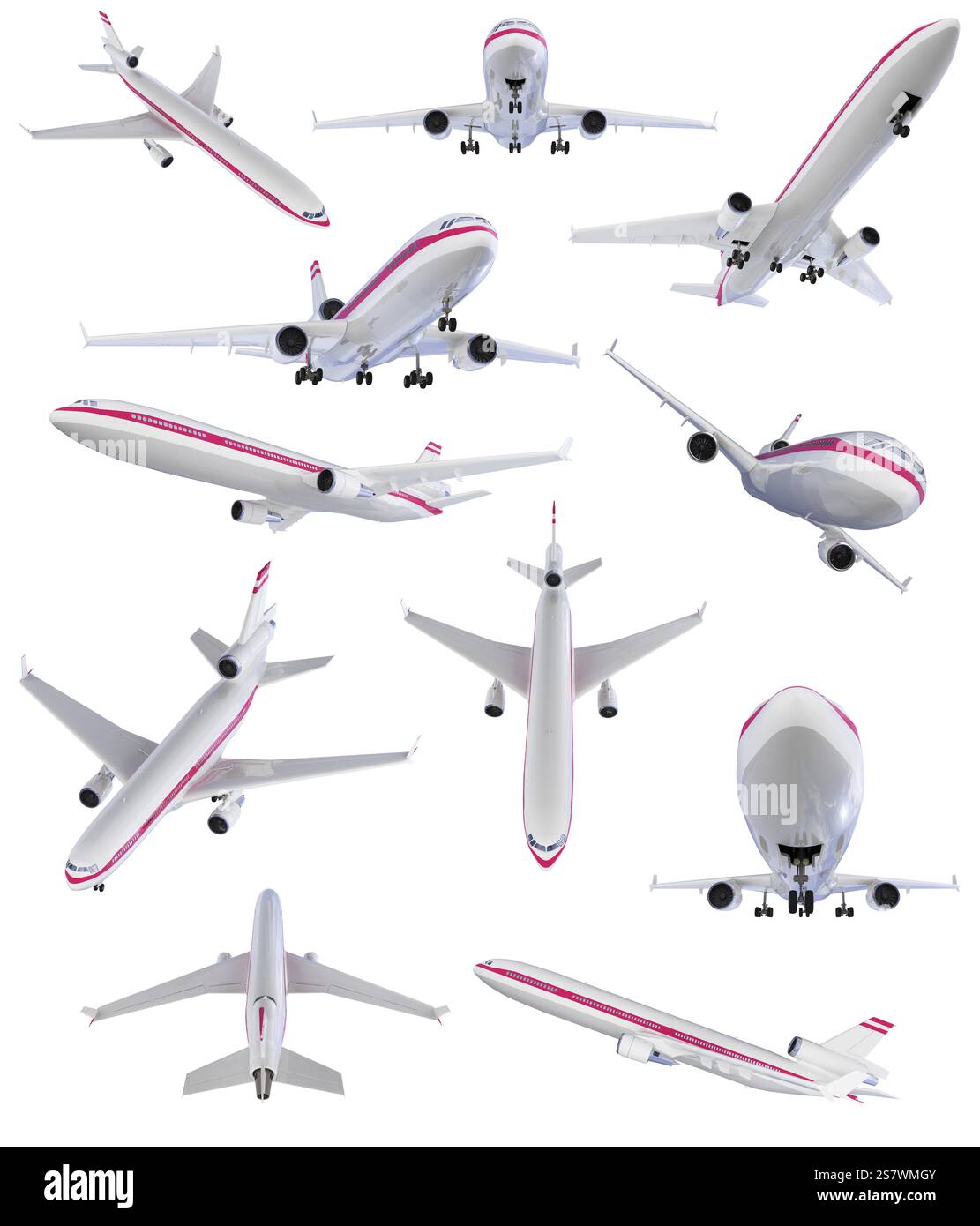 Isolated collection of aircraft Stock Photo - Alamy