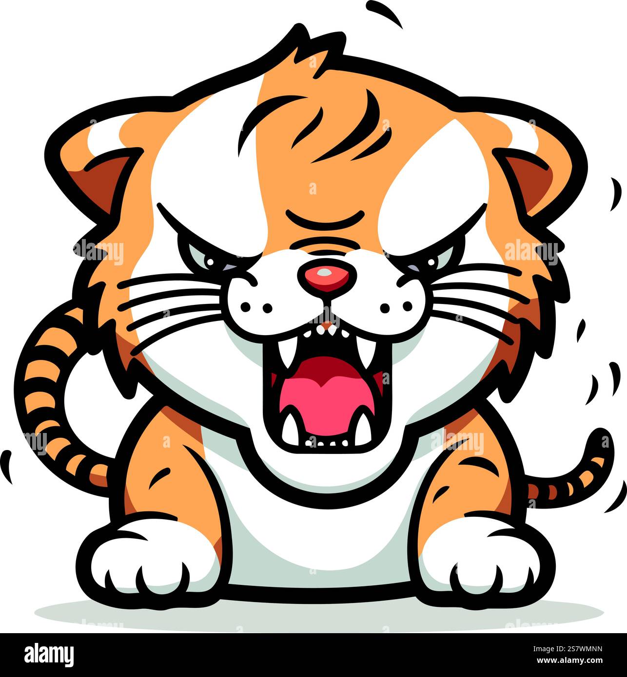 Angry tiger. Vector illustration. Isolated on white background Stock Vector Image & Art - Alamy