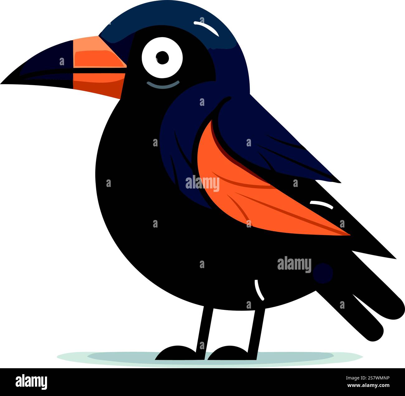Cute cartoon crow. Vector illustration isolated on a white background ...