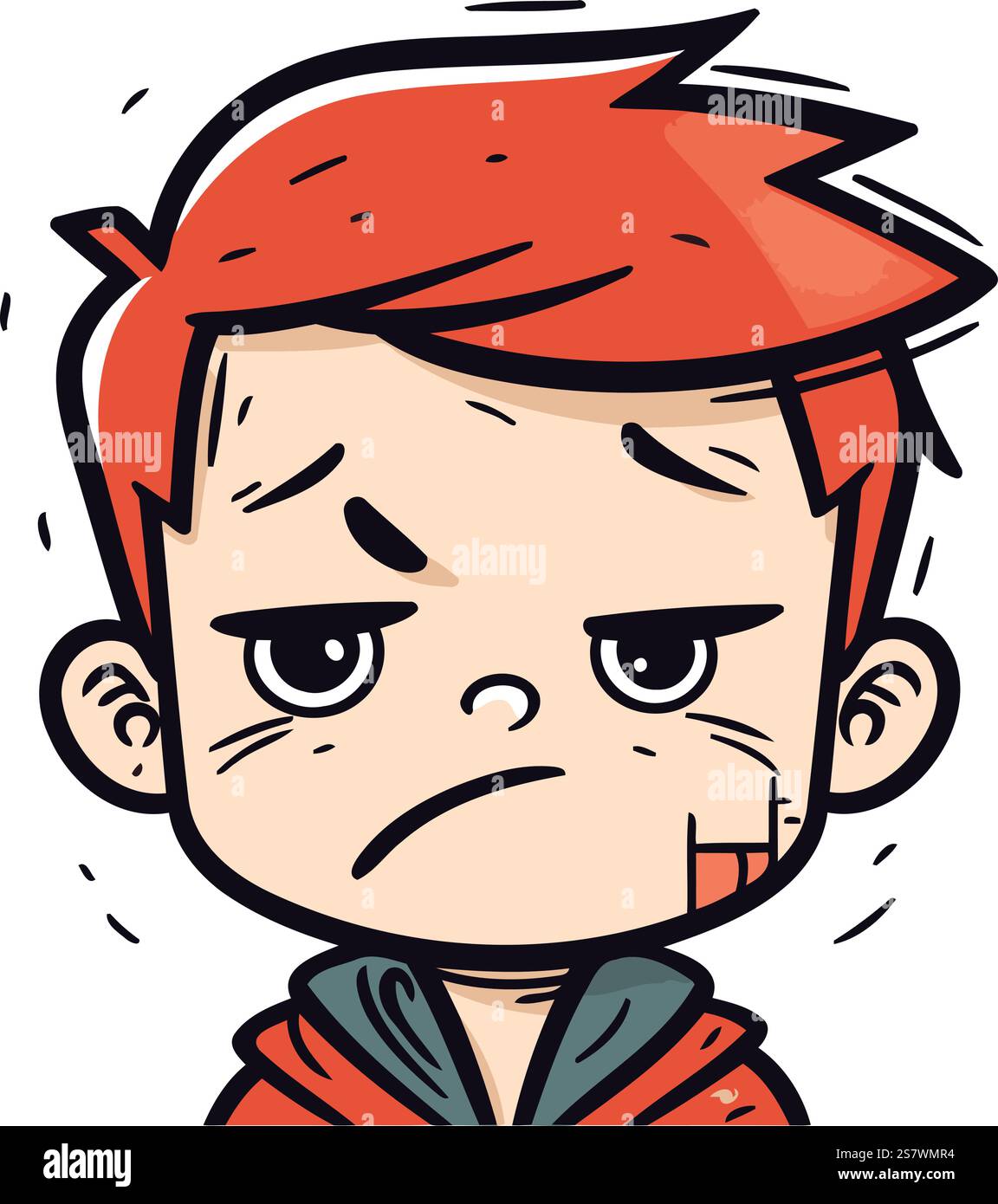 Angry boy cartoon vector illustration. Cute angry boy cartoon character ...