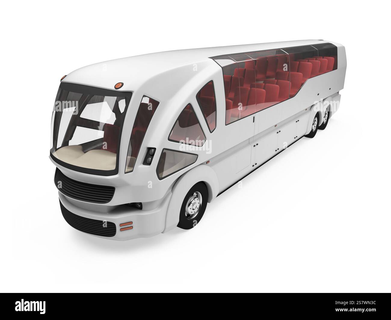 Isolated autobus over white background Stock Photo - Alamy